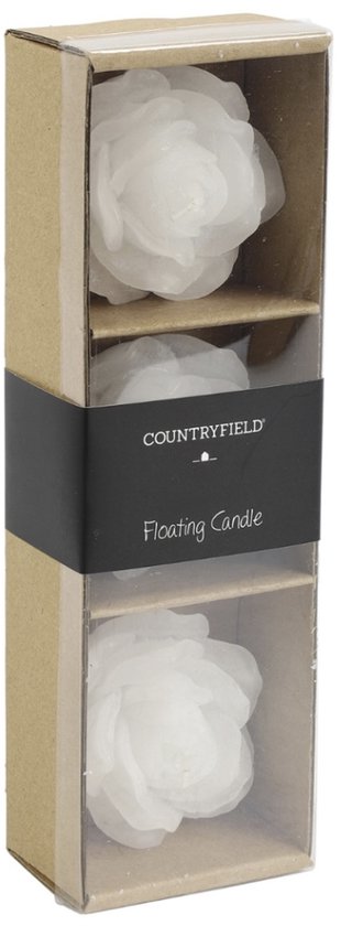 Countryfield drijfkaars Roos wit | bol
