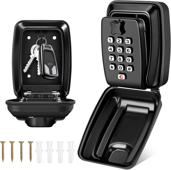 Sleutelkluis met Cijfercode - Muurbevestigde Sleutelkast - 12-Cijferig ...