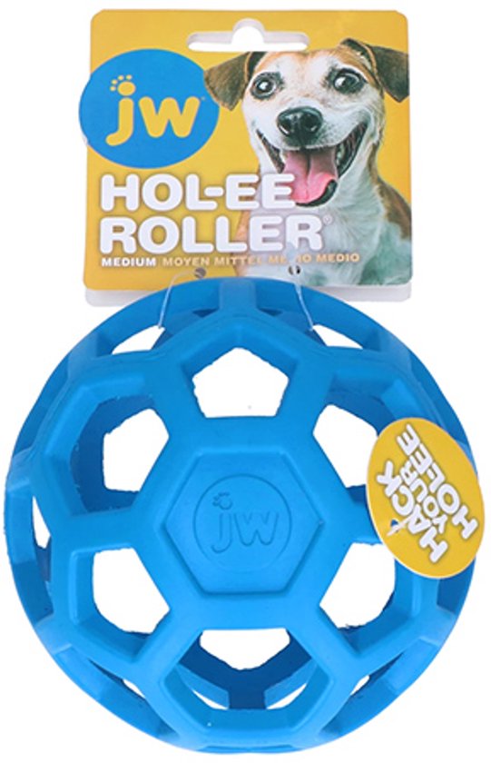 Petmate jw bal hol-ee roller blauw - voor honden - 12 cm - non toxic - medium | bol