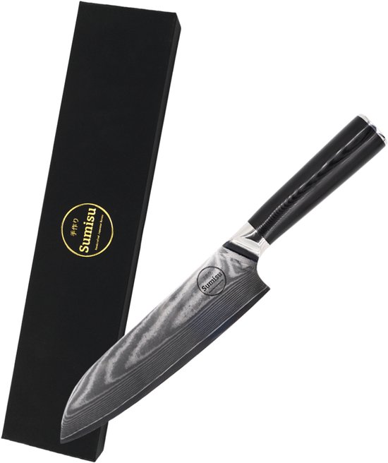 Sumisu Knives - Japans Santokumes Black - 67-laags Damascus Mes ...
