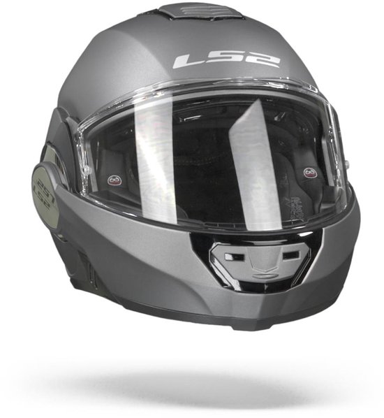 LS2 FF399 Valiant Single Mono Matt Titanium Modular Helmet L - Maat L ...