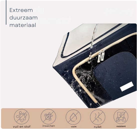 Starre Opvouwbare Kledingopbergbox - Met Ritssluiting - Metalen Frame ...