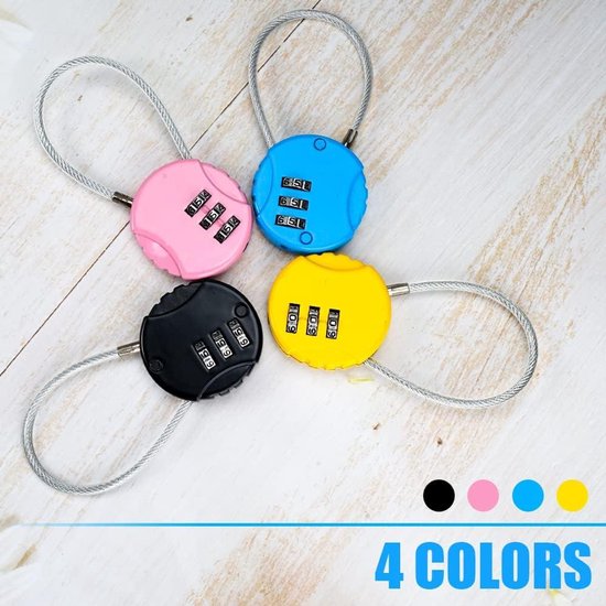 4-Pack Combination Locks - 3-Digit Small Suitcase Lock with Number Code ...