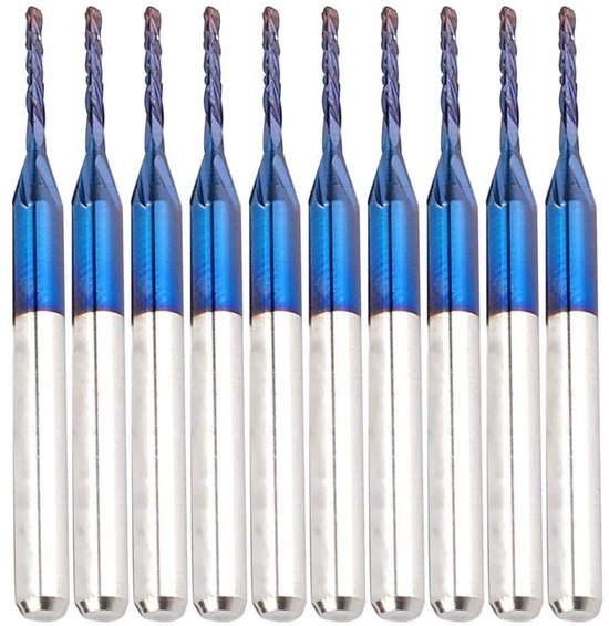 3.17mm Carbide End Mill Blue Coat CNC Router Bits Cutting Edge ...