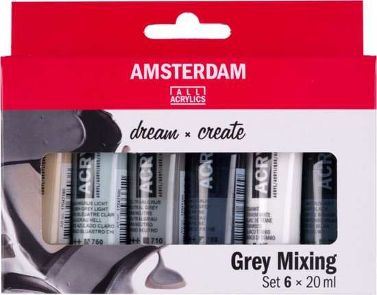 Amsterdam Standard Series acrylverf grijstinten set | 6 x 20 ml | bol