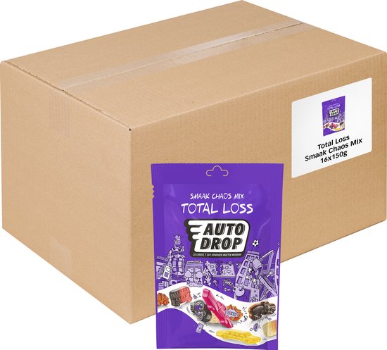 Autodrop - Snoep - Total Loss Smaak Chaos Mix - 16 zakjes - 150 gram | bol