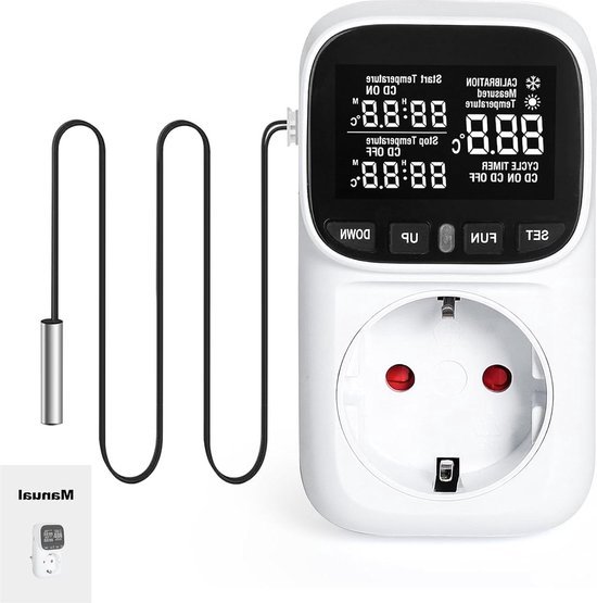 Digitale temperatuurregelaar stopcontact - 230 V 16 A thermostaat - timer schakelaar... | bol