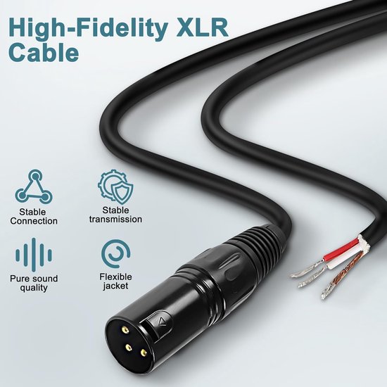 XMSJSIY XLR Microfoonkabel Pigtail Bare Wire 3Pin XLR Luidspreker Audio ...