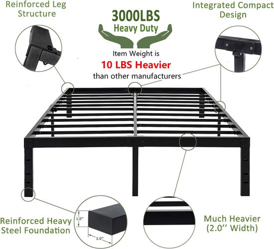 45MinST 18 inch platform bed frame/eenvoudige montage matras stichting ...