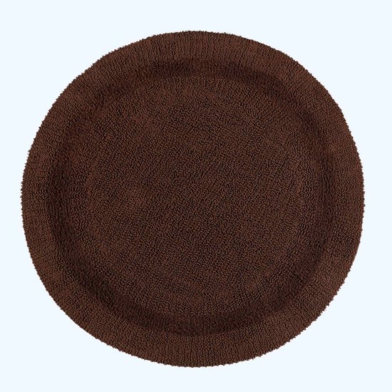 Homescapes Ronde Badmat Bruin 80 cm gemaakt van 100% Katoen | bol
