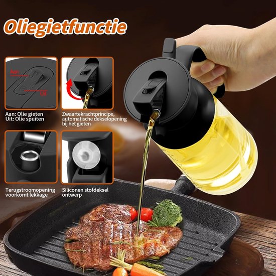 Candala Olijfolie Dispenser Fles voor Keuken met Meetschaal, 2 in 1 ...