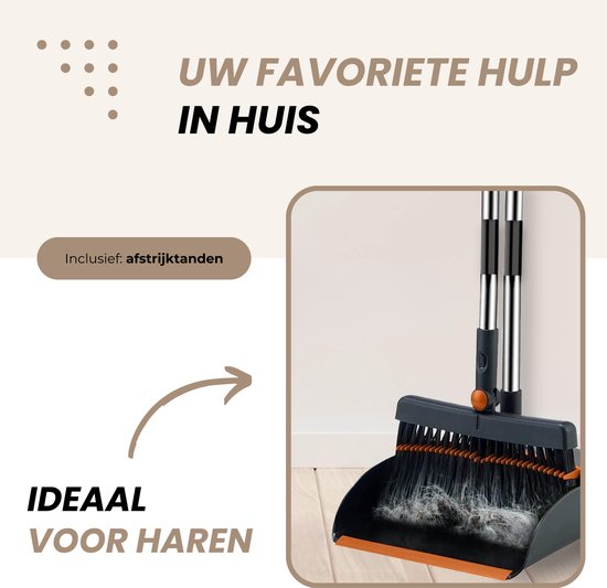 Dastium Home - Stoffer en Blik - Bezem Met Lange Steel - Stoffer en ...
