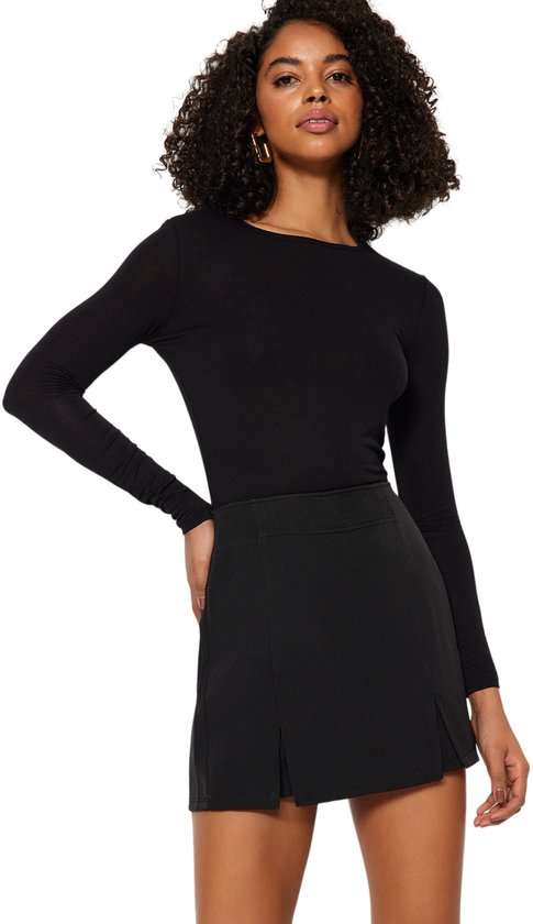 Trendyol Lila Super Mini Weave Korte Rok Met Dubbele Split ...