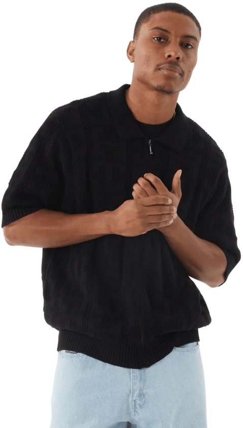 HUF Monogram Jacquard Zip Casual T-shirt Heren Zwart M | bol