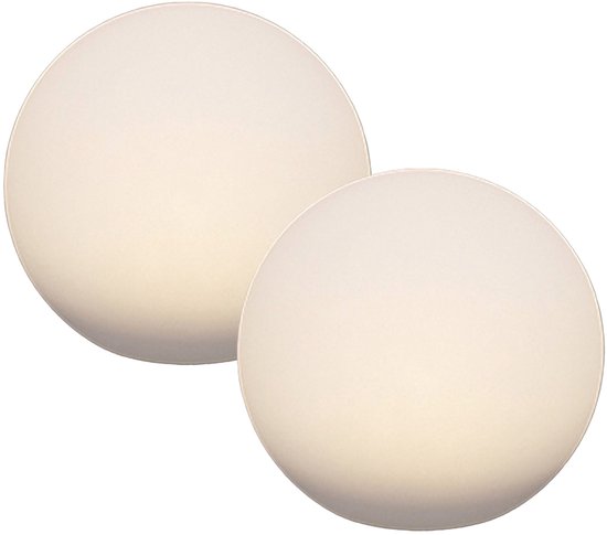 Anna's Collection Solar bol lamp - 2x - kunststof - D20 cm - warm wit ...