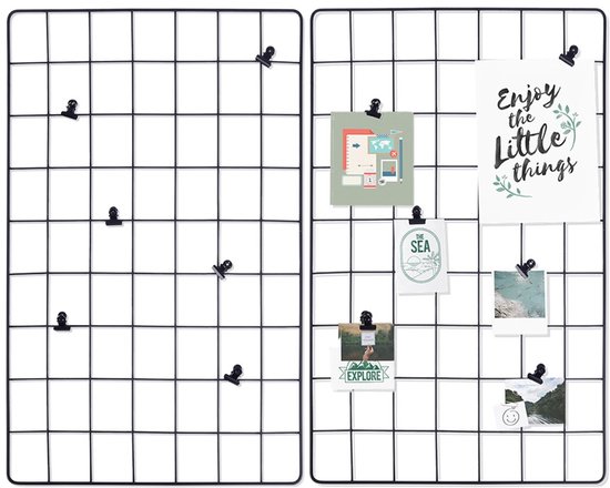 Wandrooster voor Foto'S Metaal Zwart 58x36 cm 2 stuks - Wanddecoratie ...