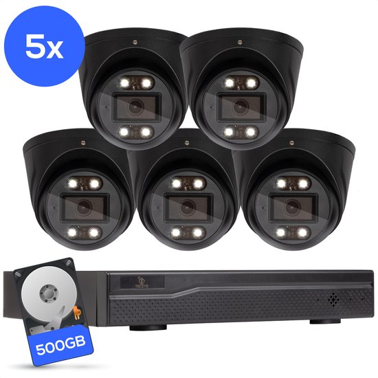 Teceye Compleet Camera Beveiliging Set met 5x POE Camera - Beveiligingscamera -... | bol