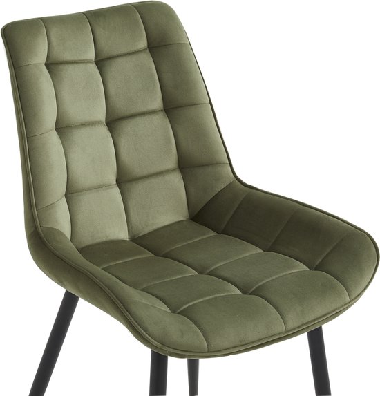Colenis® - Quadra Eetkamerstoel - Set Van 6 - Groen - Fabb Stof ...