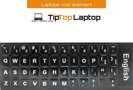 TipTop Laptop - U.S. QWERTY toetsenbord stickers - English keyboard ...