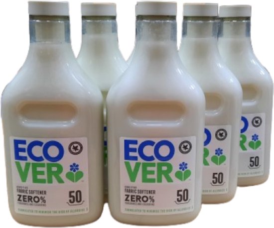 Ecover Wasverzachter Voordeelverpakking ZERO Sensitive 6 x 1,5 L - 300 Wasbeurten... | bol