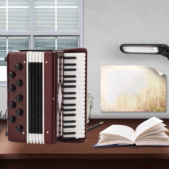 Miniatuur houten accordeon model 6 cm - Rood instrument in delicate ...
