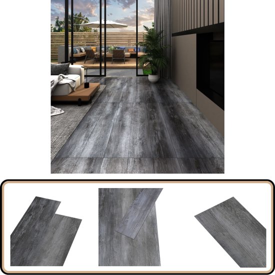 vidaXL Vloerplanken - 5,21 m² - Zelfklevend PVC Grijs Zelfklevende Pvc ...