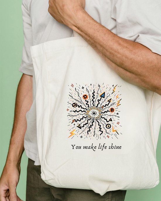 Jij.life - Duurzame Tote Bag - "You Make Life Shine" | Herbruikbare ...