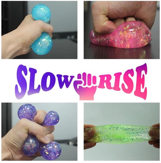 Balle anti-stress Glitter Ice Cube - 5 x 5 x 5 cm - Super extensible ...