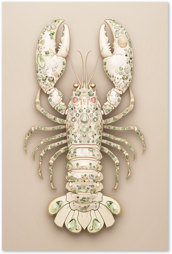 Graphic Message - Schilderij op Canvas - Beige Edelsteen Kreeft - Restaurant - Hotel... | bol