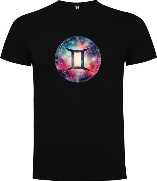Zwart T-Shirt met “Kleurrijke Sterrenbeeld Tweeling – Astrologie ...