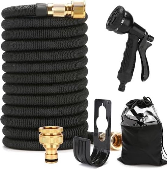 Flexibele tuinslang, 15 m, rekbare waterslang met 8 straalsoorten ...