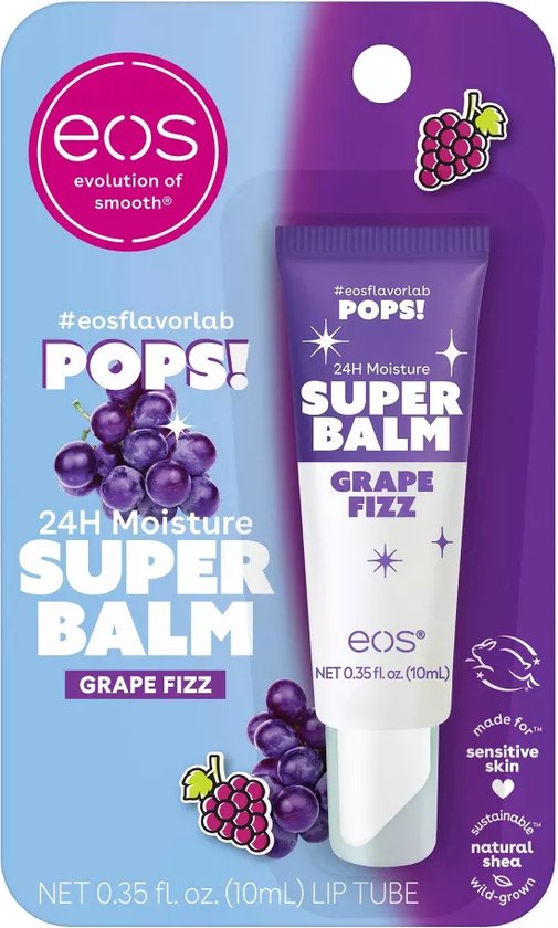 eos 24hrs Moisture Super Balm Pops - Lippenbalsem - Grape Fizz | bol