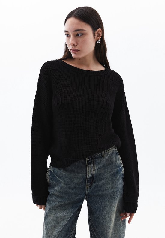 OXXO Figurumspielender Pullover mit weiter Form Größe M Black | bol