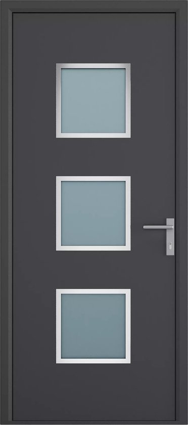 Vente-unique Aluminium voordeur H218 x L96 cm antraciet - links ...