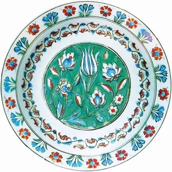 Bord metaal Turkse bloemen Ø26cm | bol