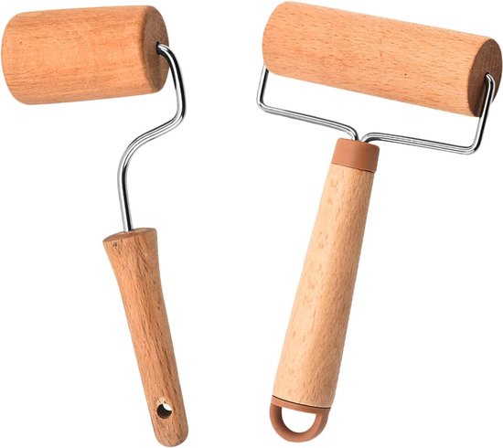 Deegroller Set - Houten Deegrollenduo - 2 Stuks - Geschikt voor Pizza ...