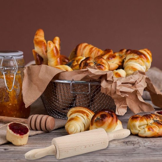 Deegroller Mini - hoogwaardige beukenhouten bakrol - 1 stuk ...