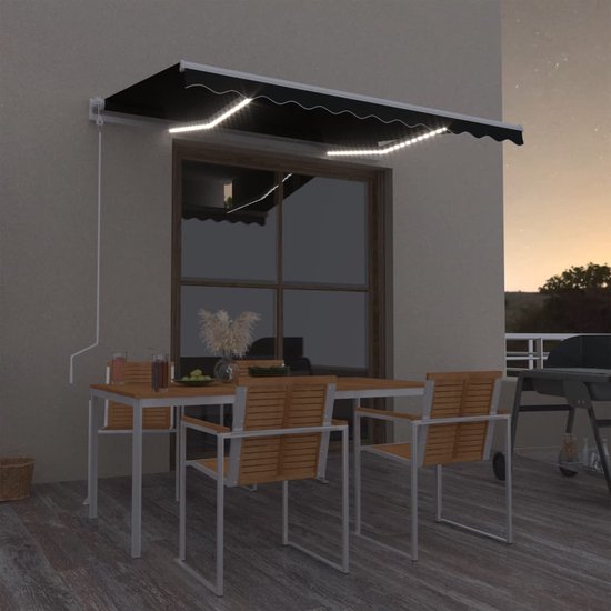 vidaXL Automatische Luifel met LED en Windsensor Zonnedek - Buitendek ...