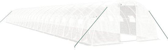 vidaXL Tuinkas 24x4x2m - Wit met Stalen Frame Tuin Kas - Greenhouse ...