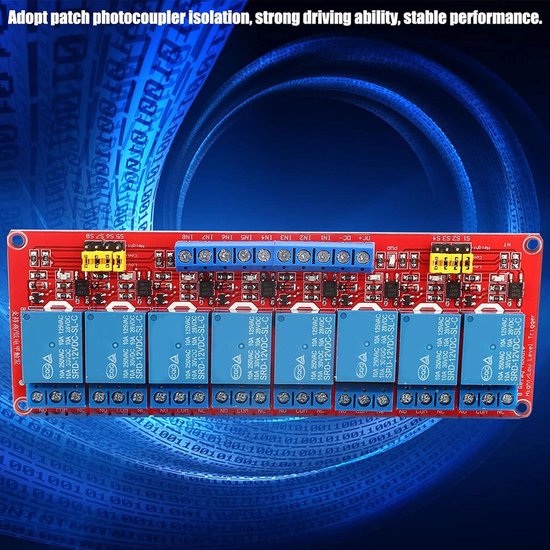8-channel 12V relay module with optocoupler isolation, high and low ...