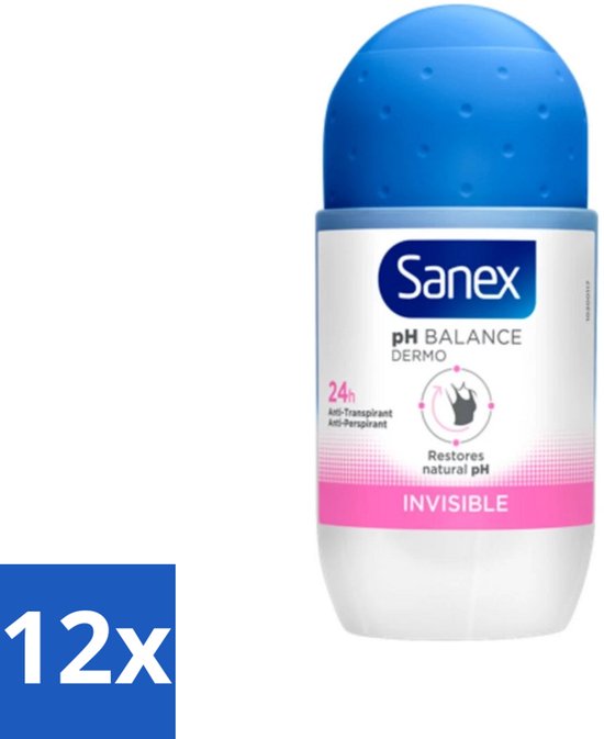Sanex pH Balans Dermo - Deodorant Roller - Anti Wit Strepen ...