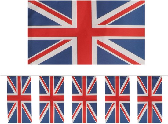 Bellatio Decorations - Vlaggen versiering set - UK/Engeland - Vlag 90 x ...