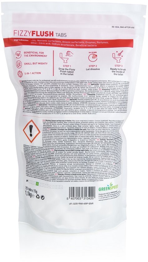 Greenspeed Fizzy Flush Toilet Tabs - Probiotische toilet tab - 75 Stuks ...