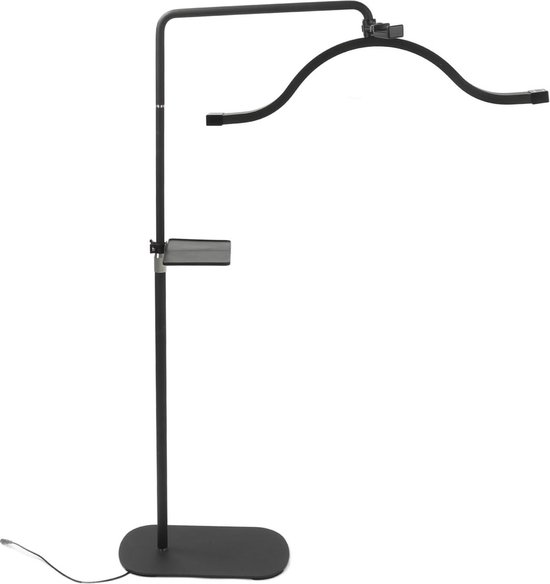 LED-vloerlamp 29 Inch 45W 3200K-5600K Halvemaanlamp Met Telefoonhouder ...