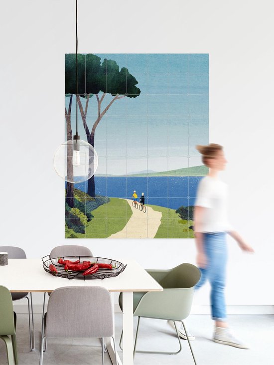 IXXI Cycling by the Sea, Henry Rivers - 80 x 100 cm - Gratis ophangtool ...