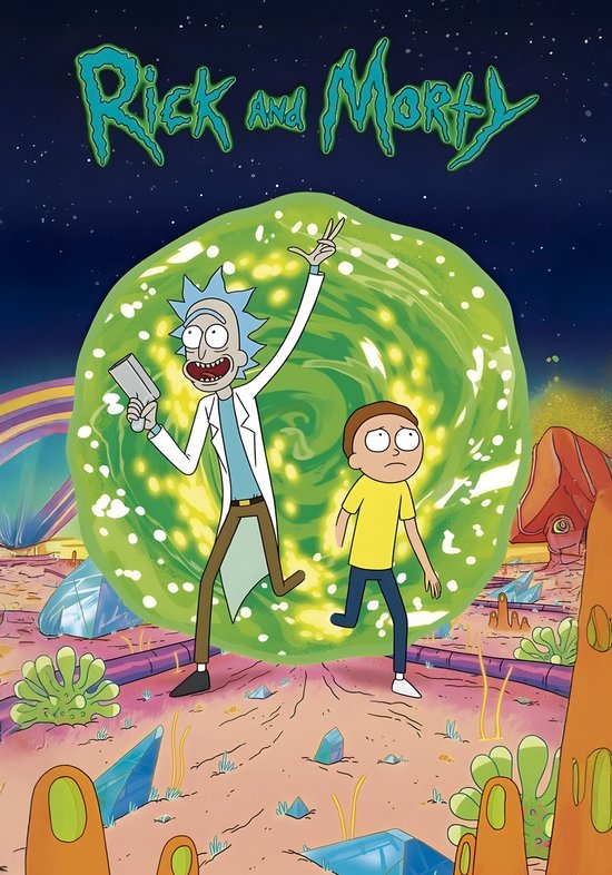Rick and Morty Poster - Hoge Kwaliteit met Lijst (23x33 cm) | bol