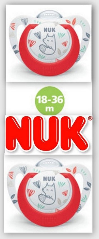 NUK Expert | Rode siliconen fopspenen | 18-36 maanden | 2st. set | 18-36 maanden | bol