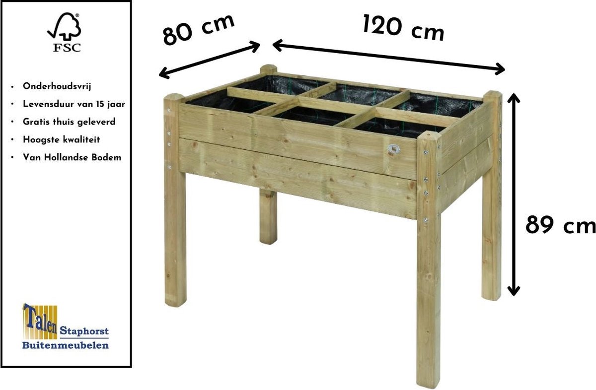 Minituin Michael | Moestuinbak op poten | Moestuintafel | Kweektafel ...