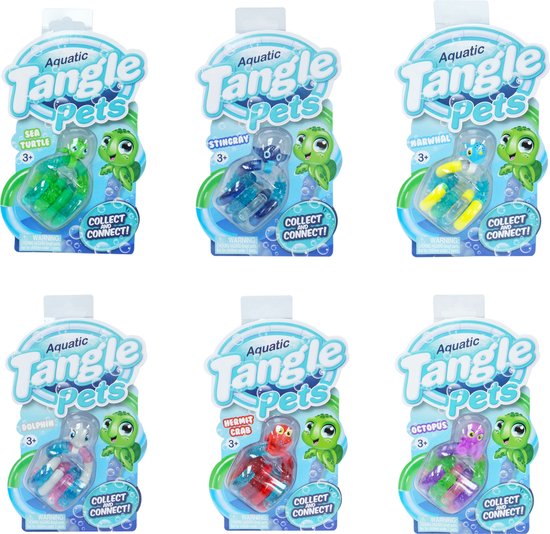 Tangle Pets Aquatic 6-Pack - The Original Fidget Toy - Voordeelset | bol