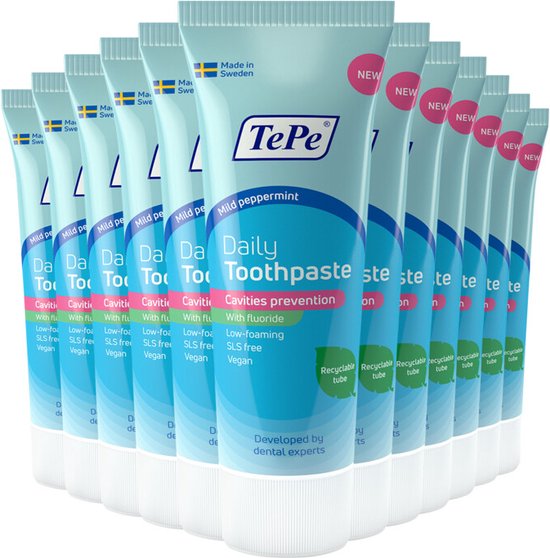 12x TePe Daily Tandpasta 75 ml | bol